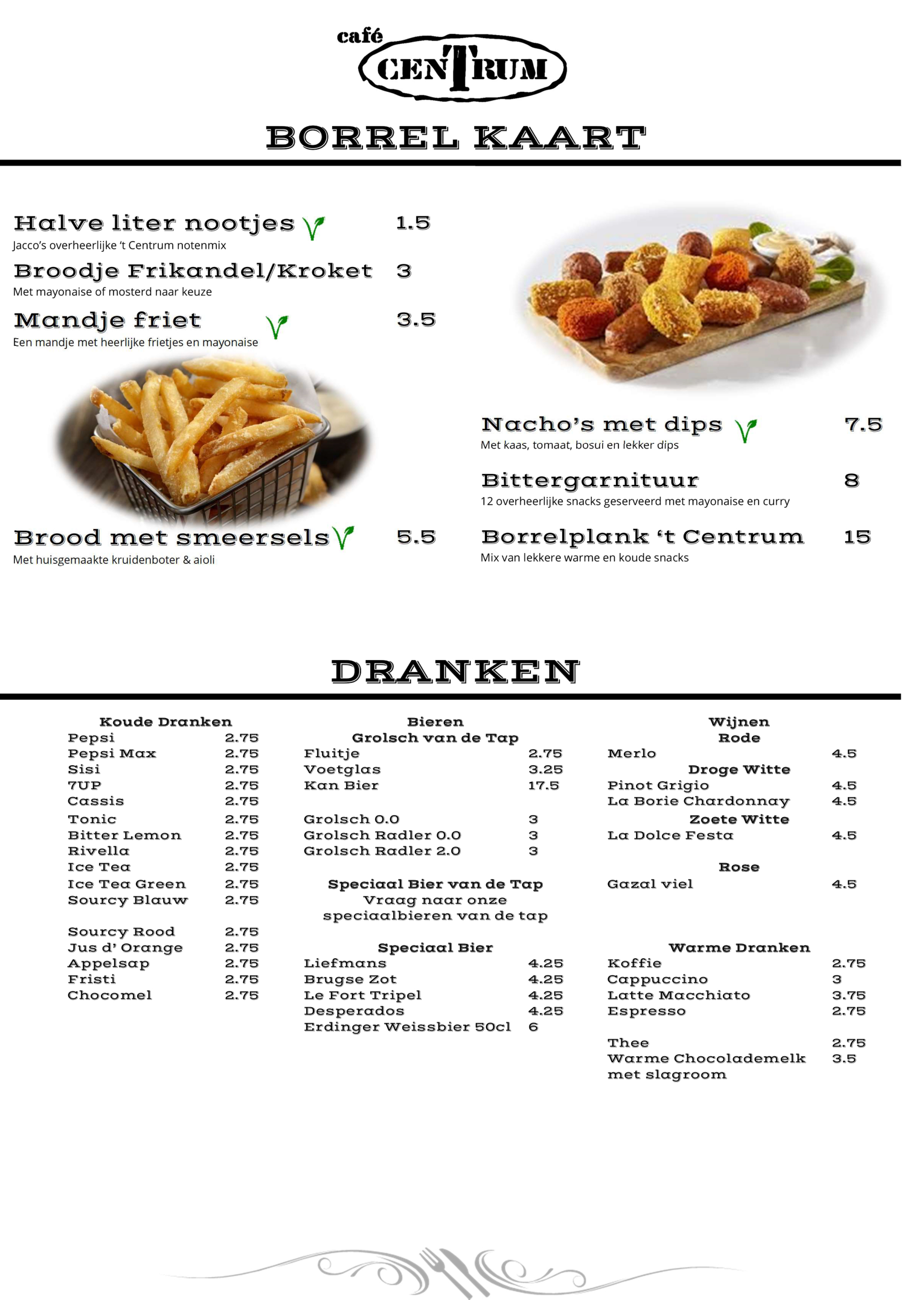 Afhaal & borrelkaart – Centrum Silvolde